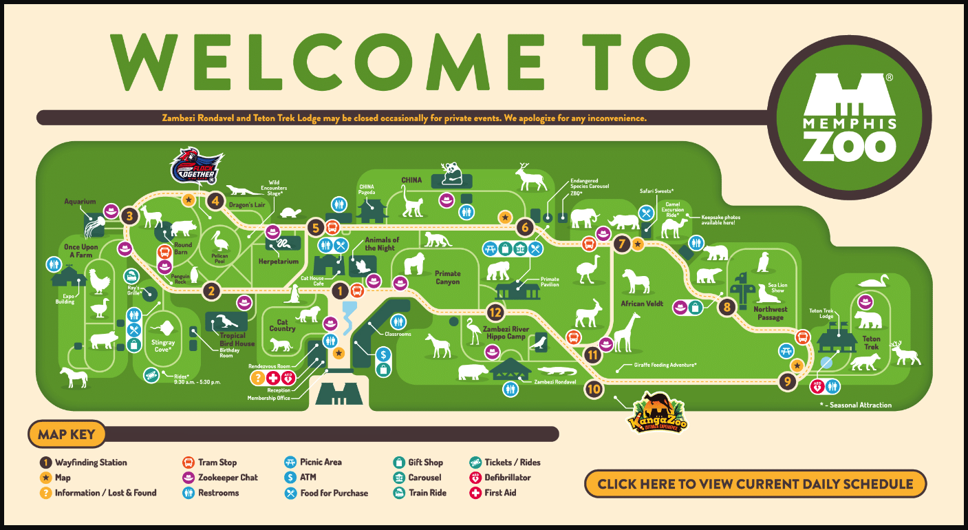 Memphis Zoo Map and Brochure (2020 - 2023) | ThemeParkBrochures.net