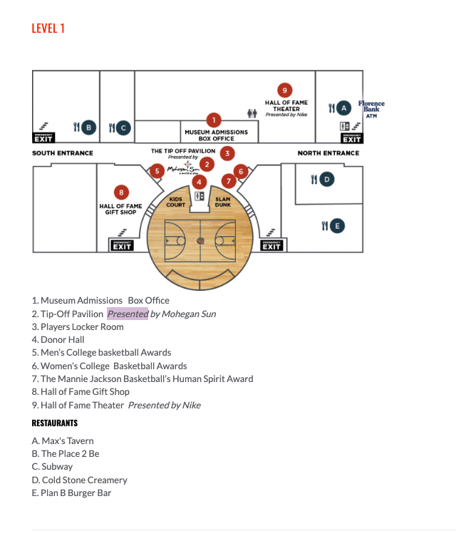 The Naismith Memorial Basketball Hall of Fame Map and Brochure (2023 ...