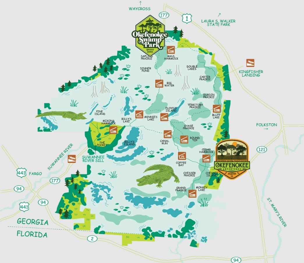 Okefenokee Swamp Park Map and Brochure (2021 - 2023 ...