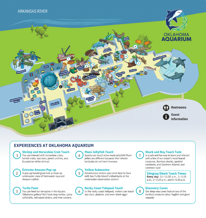 Oklahoma Aquarium Map and Brochure (2022 - 2023) | ThemeParkBrochures.net