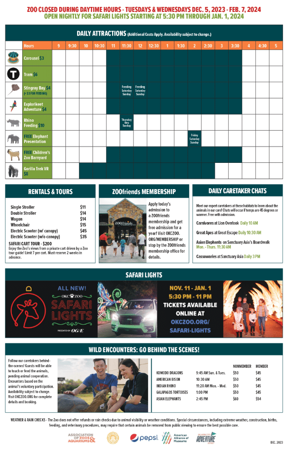 Oklahoma City Zoo Map and Brochure (2018 - 2023) | ThemeParkBrochures.net
