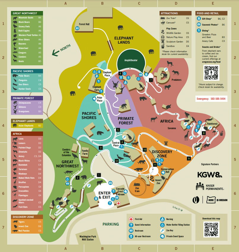 Oregon Zoo Map and Brochure (2012 - 2024) | ThemeParkBrochures.net