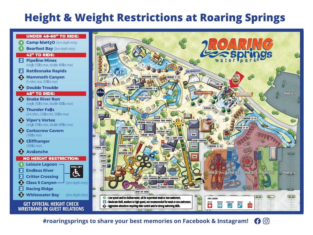 Roaring Springs Water Park Map and Brochure (2021 - 2023 ...