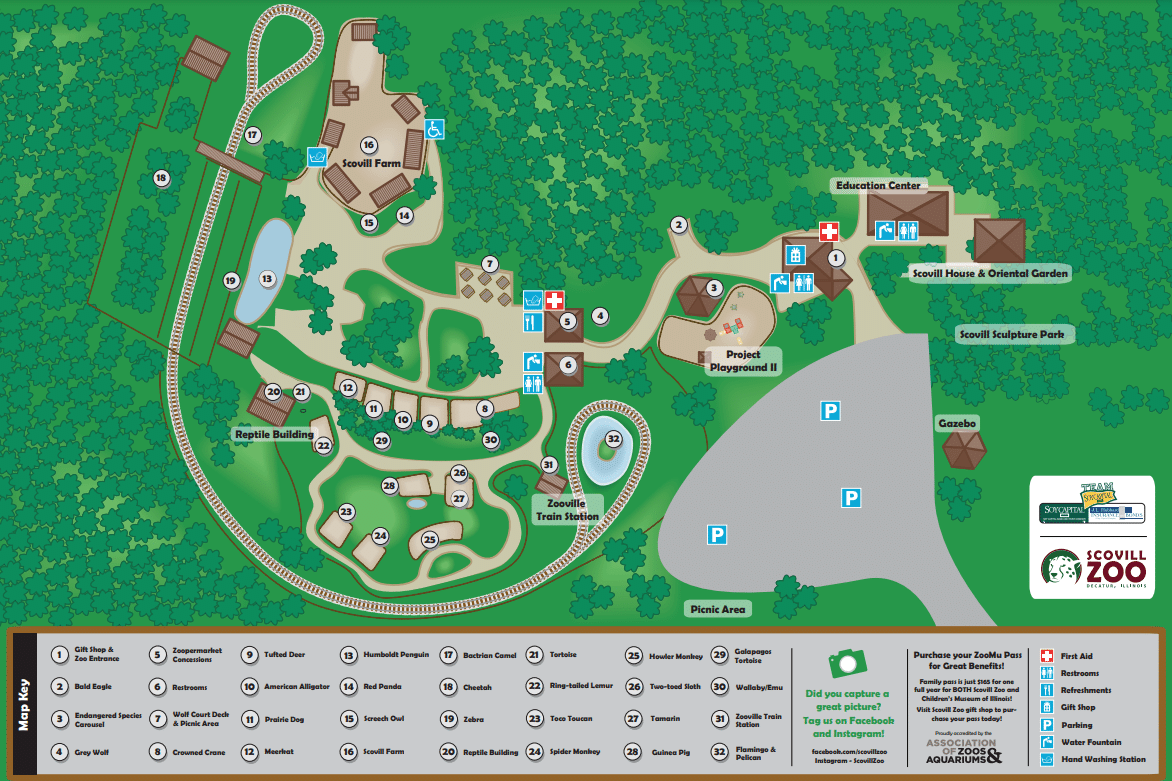 Scovill Zoo Map and Brochure (2018 - 2023) | ThemeParkBrochures.net