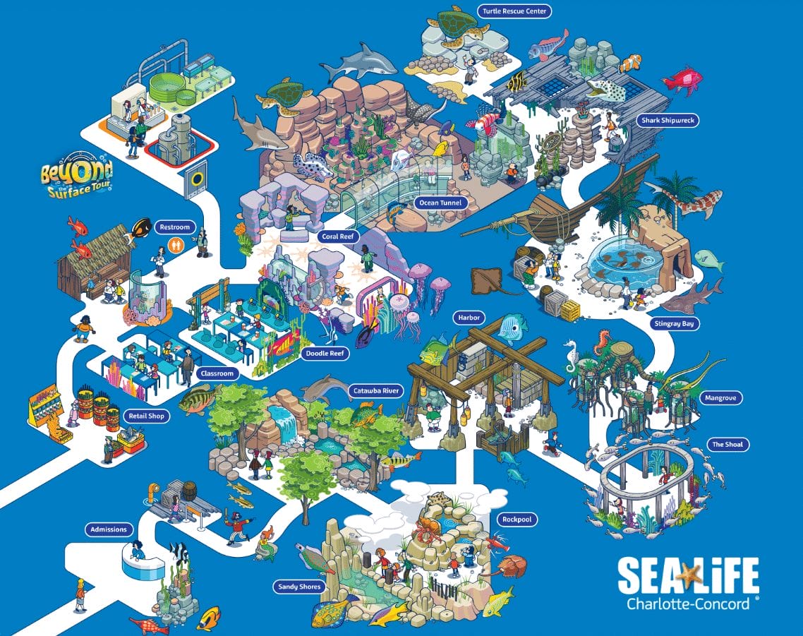 Sea Life Charlotte-Concord Aquarium Map and Brochure (2022 - 2023 ...