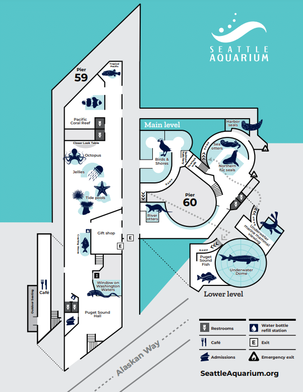 Seattle Aquarium Map and Brochure (2016 - 2023) | ThemeParkBrochures.net