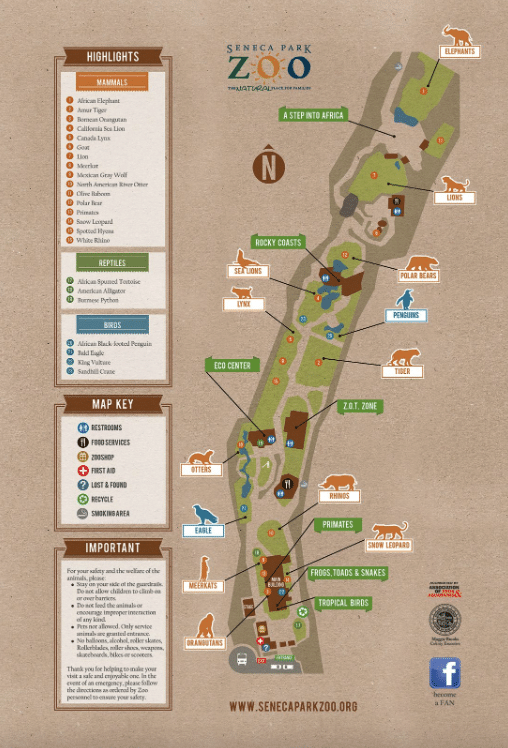 Seneca Park Zoo Map and Brochure (2015 - 2023) | ThemeParkBrochures.net