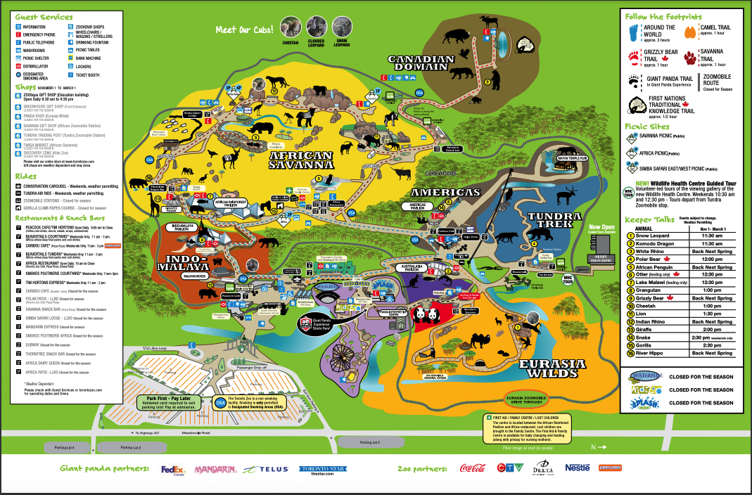 Toronto Zoo Map and Brochure (2018 - 2023) | ThemeParkBrochures.net