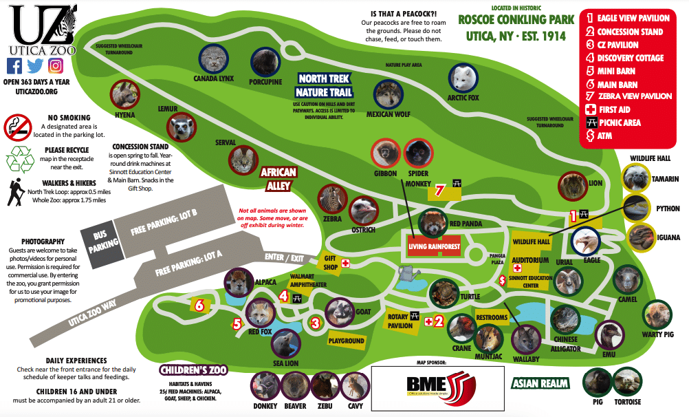 Utica Zoo Map and Brochure (2018 - 2023) | ThemeParkBrochures.net