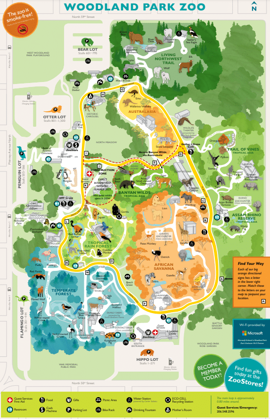Woodland Park Zoo Map and Brochure (2012 - 2023) | ThemeParkBrochures.net