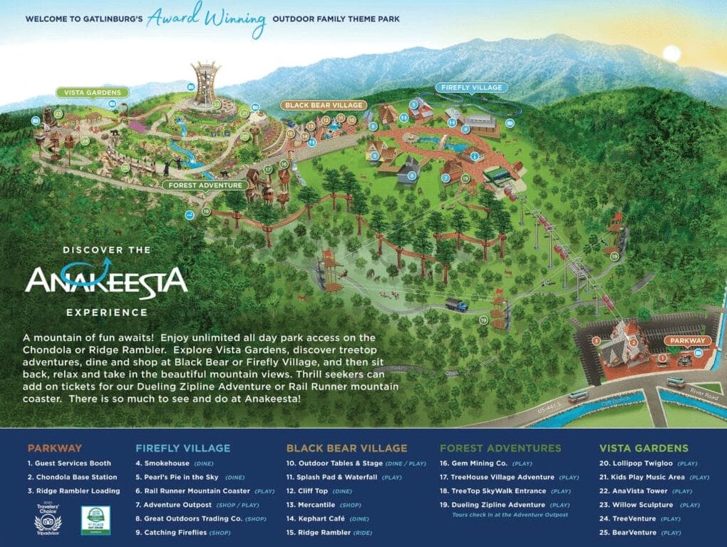 Anakeesta Map and Brochure (2020 - 2023) | ThemeParkBrochures.net