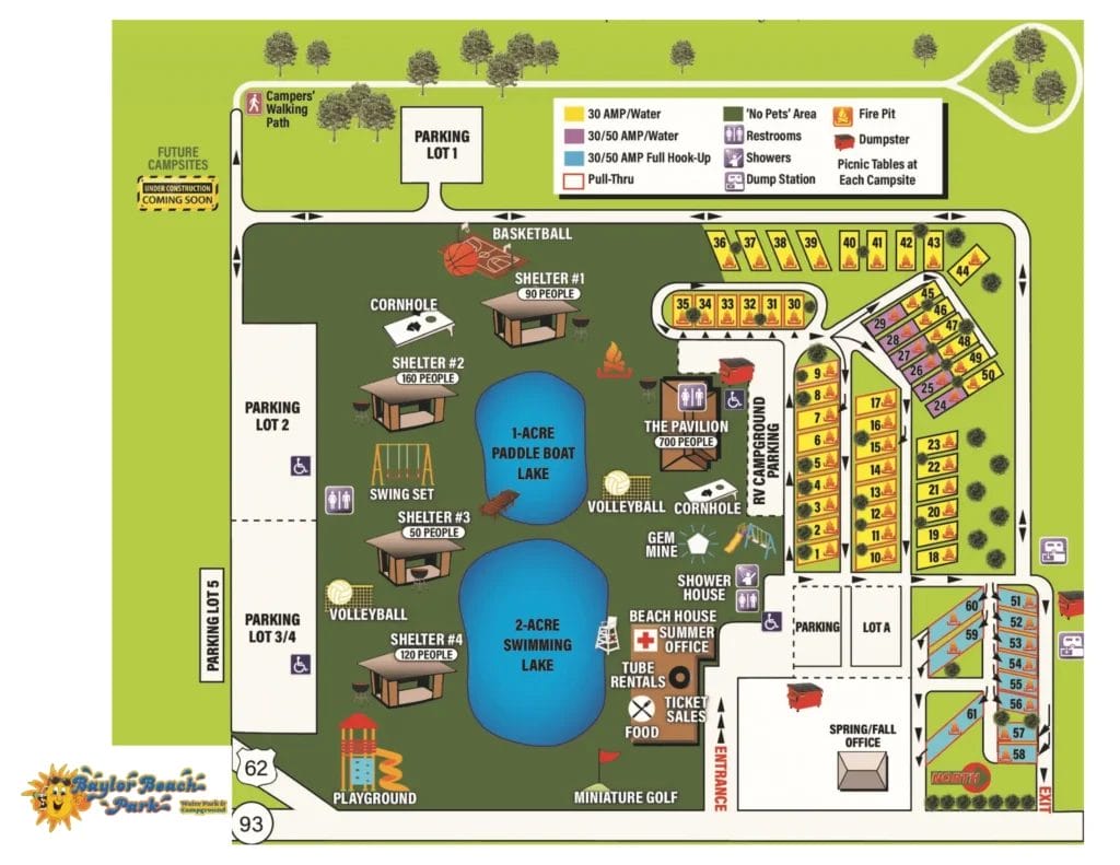 Baylor Beach Park Map and Brochure (2021 - 2023) | ThemeParkBrochures.net