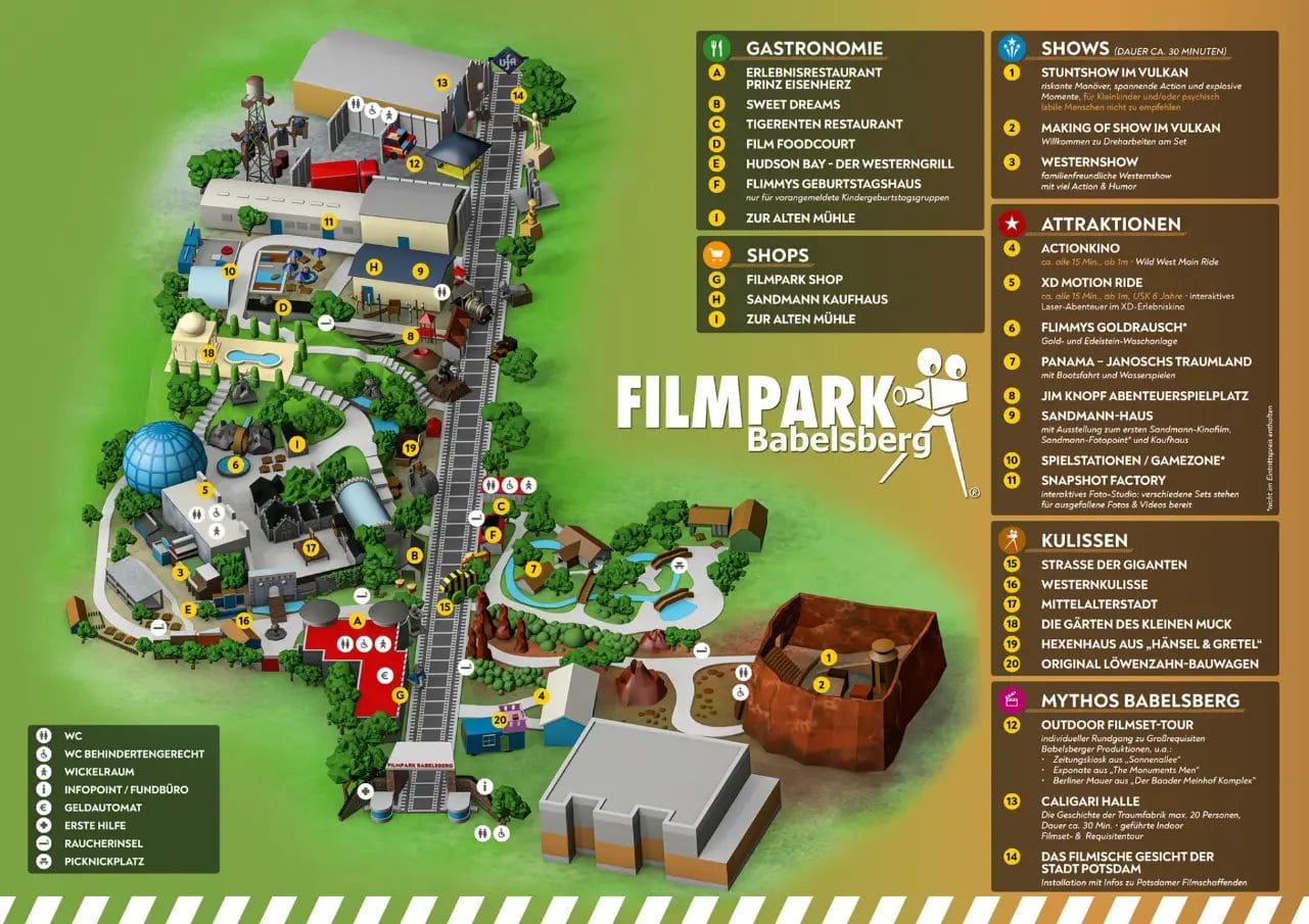 Filmpark Babelsberg Map and Brochure (2020 - 2023) | ThemeParkBrochures.net