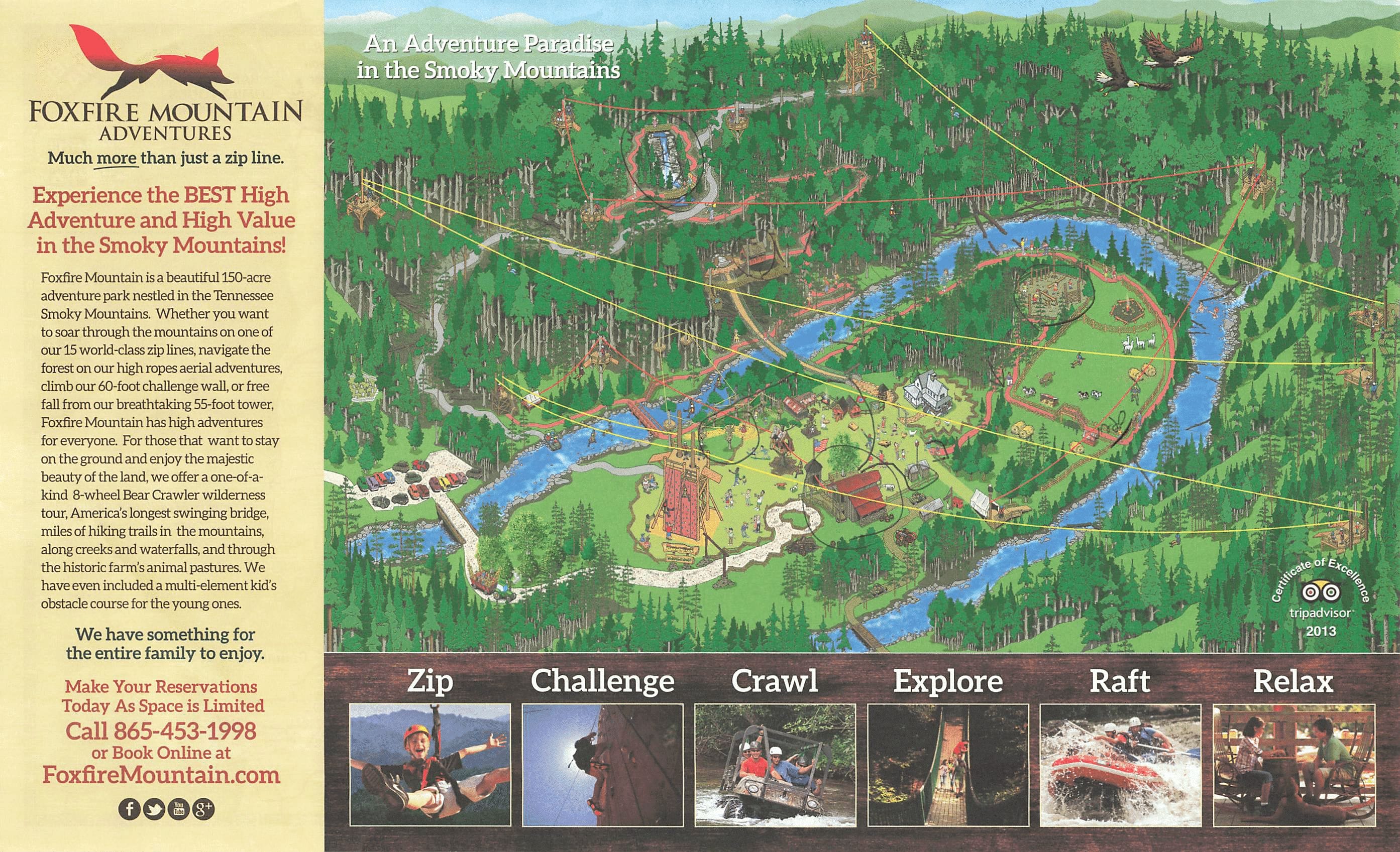 Foxfire Adventure Park Map and Brochure (2023) | ThemeParkBrochures.net