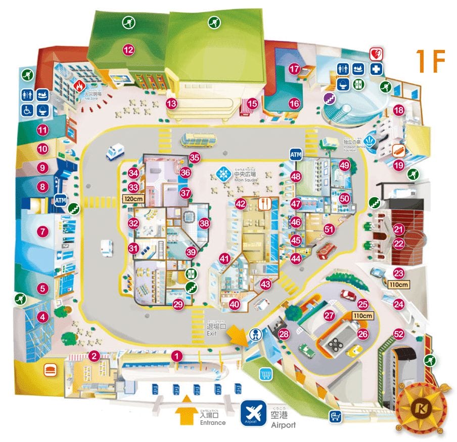 Kidzania Tokyo Map and Brochure (2021 - 2023) | ThemeParkBrochures.net