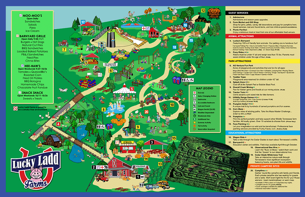 Lucky Ladd Farms Map and Brochure (2013 - 2024) | ThemeParkBrochures.net