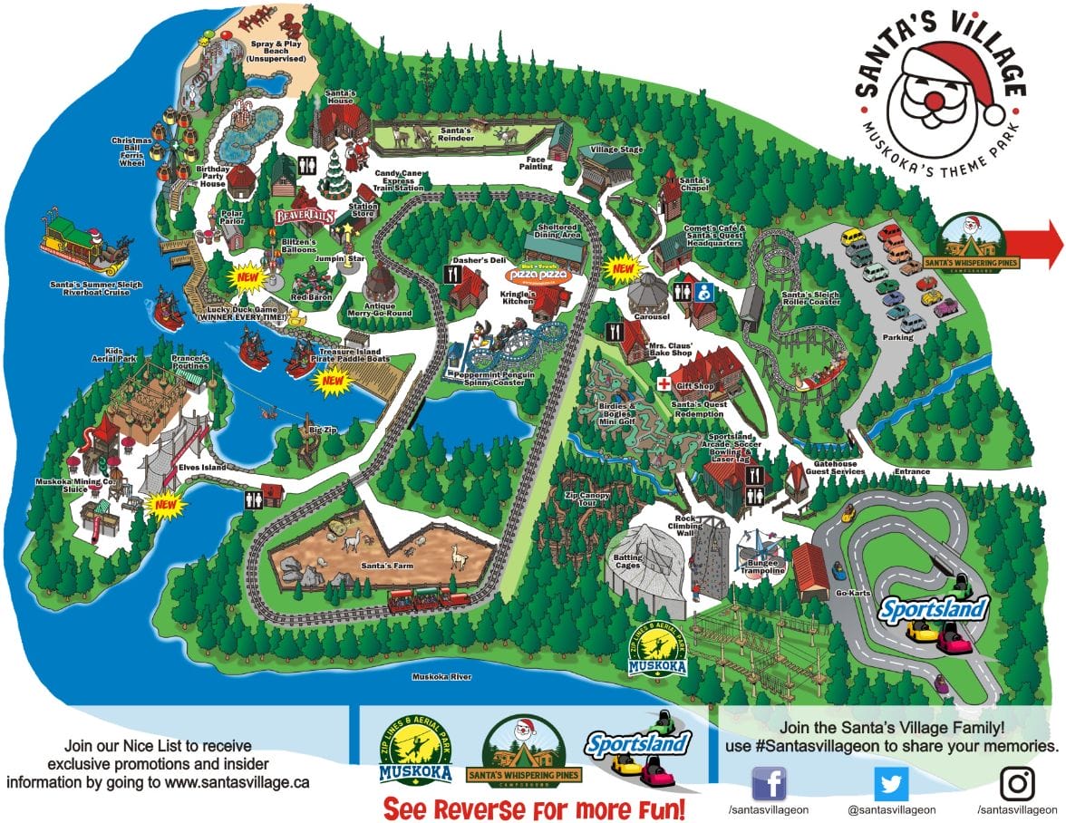 Santa's Village: Muskoka's Theme Park Map and Brochure (2018 - 2023 ...