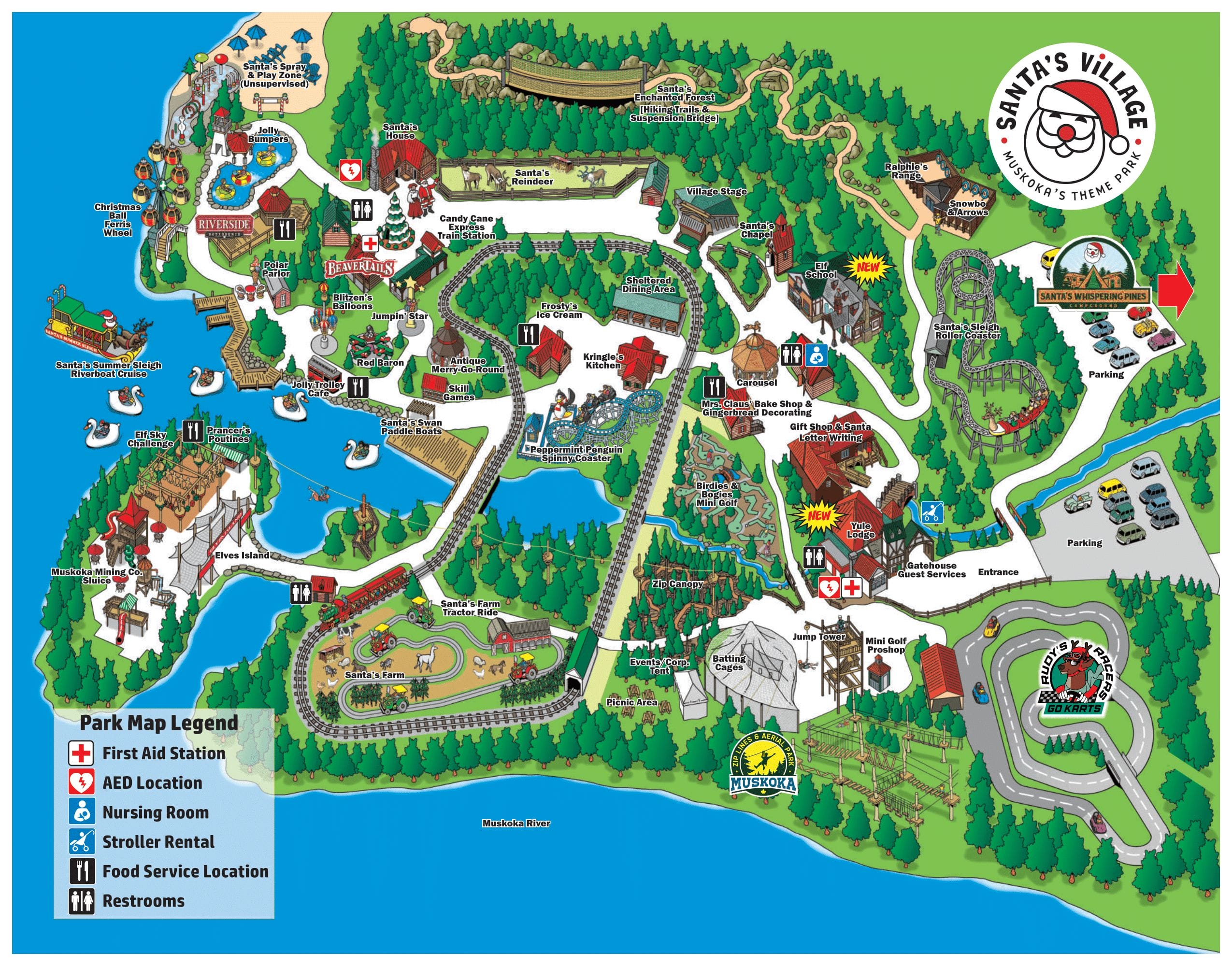 Santa's Village: Muskoka's Theme Park Map and Brochure (2018 - 2023 ...
