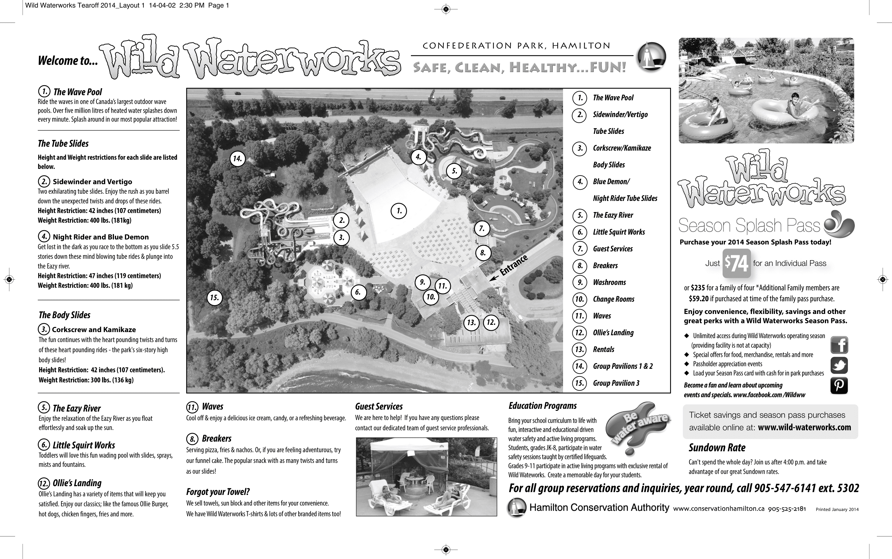 Wild Waterworks Map and Brochure (2014 - 2023) | ThemeParkBrochures.net