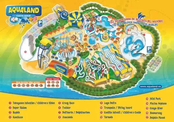 Aqualand Costa Adeje Map and Brochure (2016 - 2023 ...