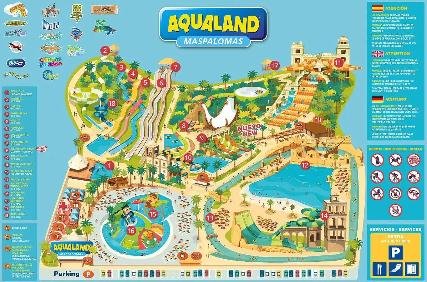 Aqualand Maspalomas Map and Brochure (2020 - 2024) | ThemeParkBrochures.net
