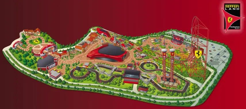 Ferrari Land Map and Brochure (2021 - 2023) | ThemeParkBrochures.net