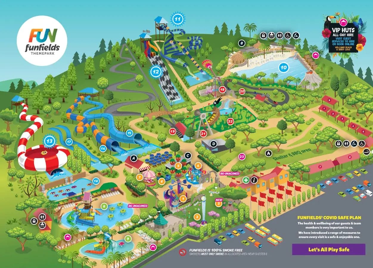 Funfields Themepark Map and Brochure (2020 - 2023) | ThemeParkBrochures.net