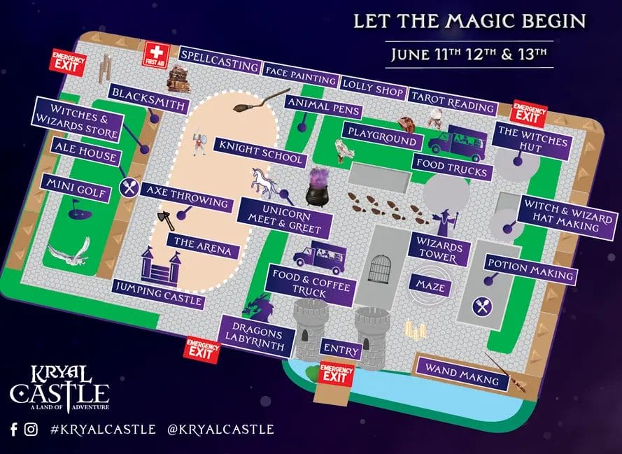 Kryal Castle Map and Brochure (2022 - 2024) | ThemeParkBrochures.net