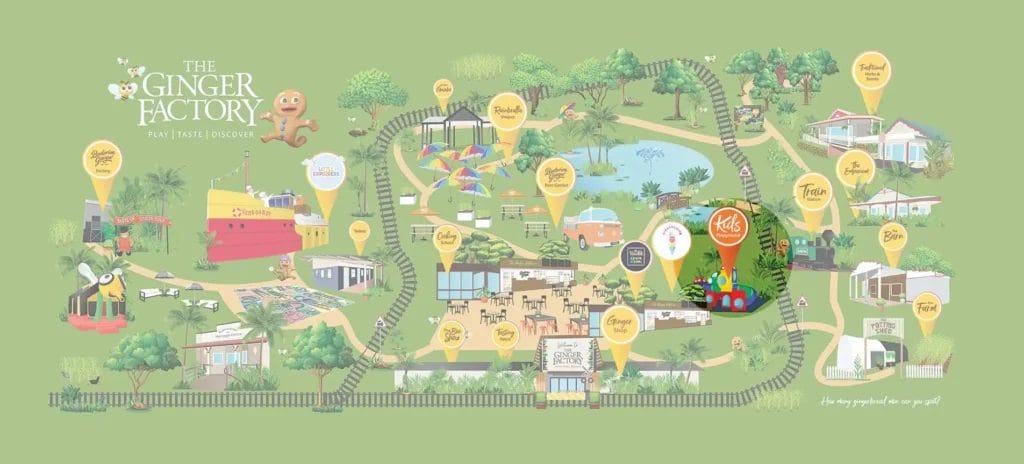 The Ginger Factory Map and Brochure (2022 - 2023) | ThemeParkBrochures.net