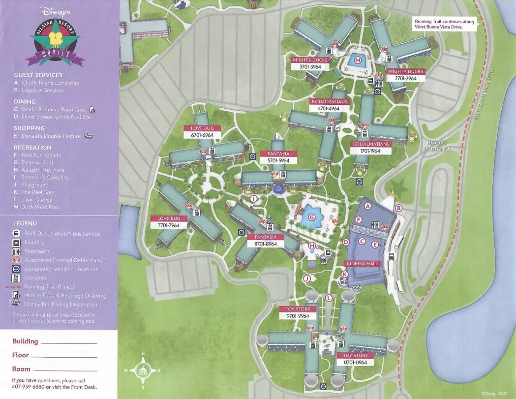 Disney's All-Star Movies Resort Map and Brochure (2013 - 2023 ...