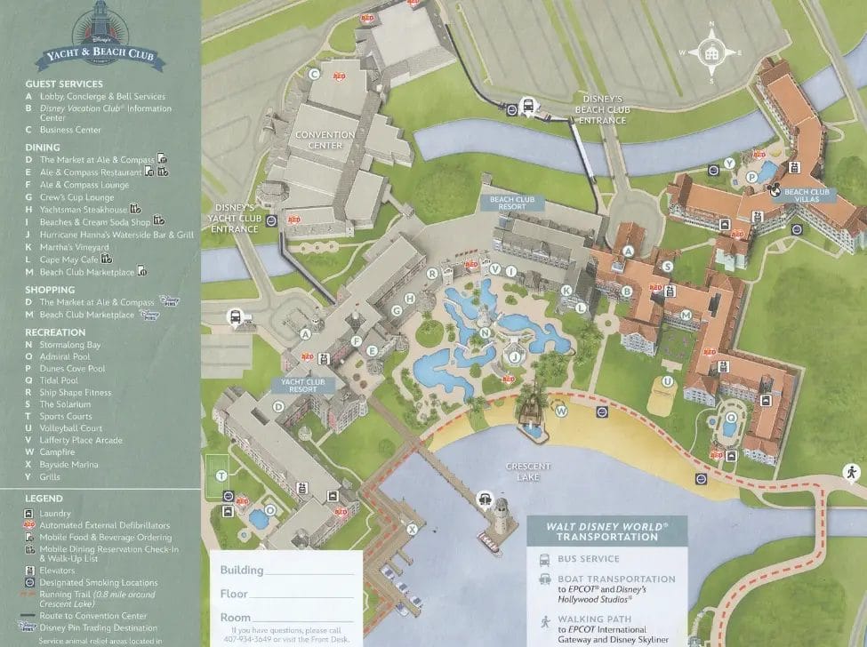 Disney's Beach Club Resort Map and Brochure (2005 - 2023 ...